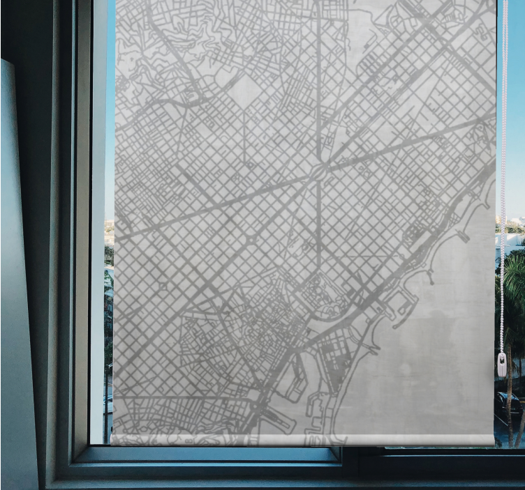 City Map Pattern world map roller blind