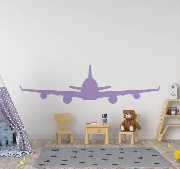 Airplane taking off illustration wall art - TenStickers