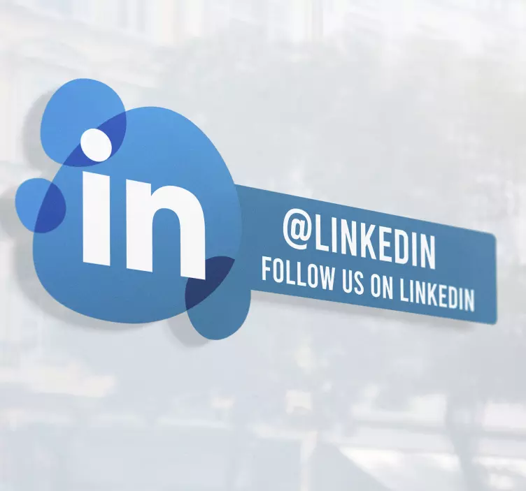 Follow me Linkedin window decal - TenStickers